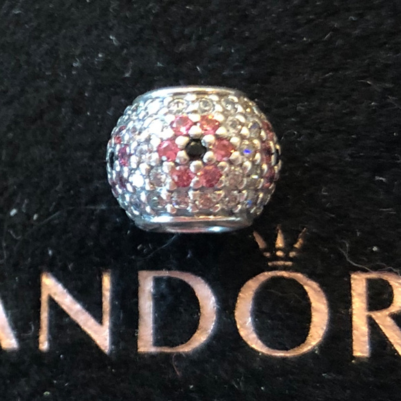Pandora | Jewelry | Pandora Pink Pave Cherry Blossom Charm | Poshmark